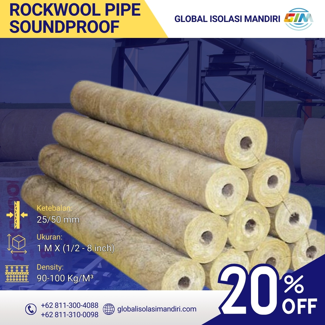 JUAL ROCKWOOL PIPA SECTION 2023 Murah | Peredam Suara - Isolasi Mandiri