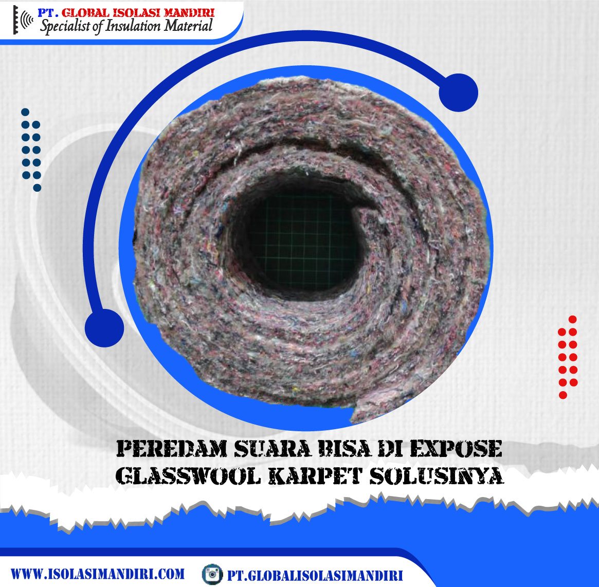 Jual Glasswool Karpet 10mm Peredam Suara