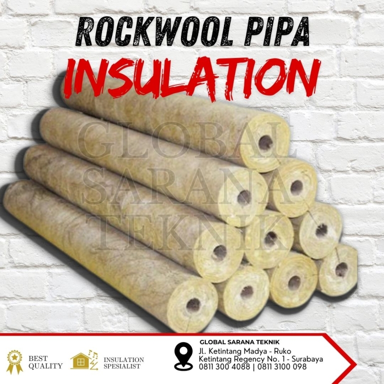 Rockwool Pipa Cover Insulation 1/2" X 25mm X 1mtr Murah