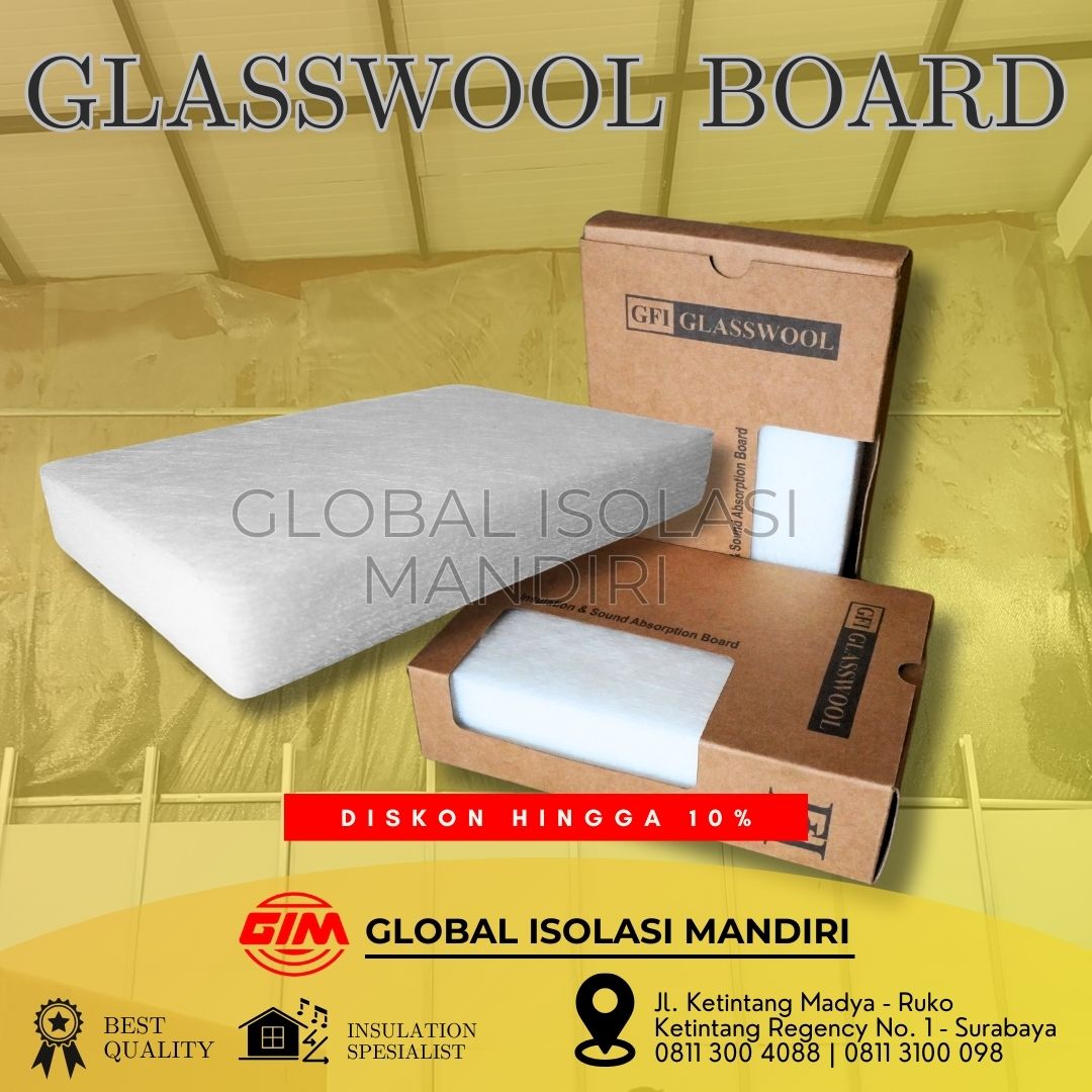 Glasswool Slab Akustik 40mm – Cocok Untuk Plafon & Dinding