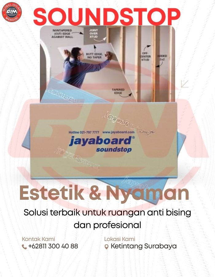 Gypsum Soundstop Akustik 9mm – Solusi Redam Bising Ruangan